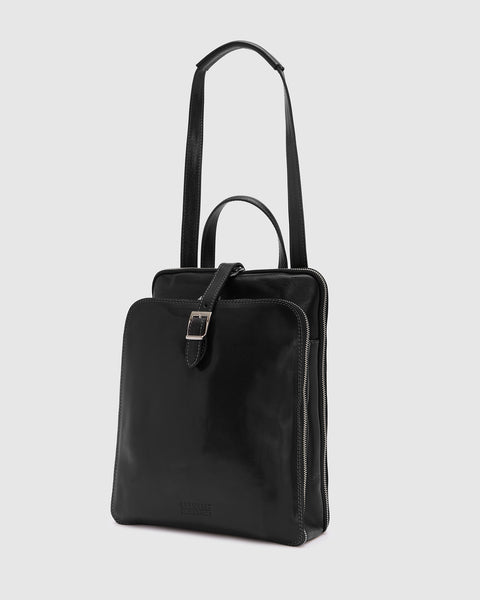 Emma Black - 3 in 1 Convertible Backpack - leathershop.com.au