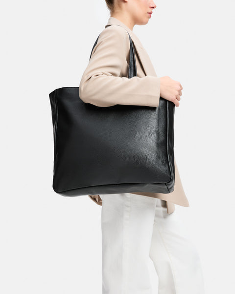 Bootle Black Large Tote Bag - leathershop.com.au